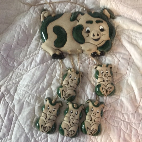 Art | Pigpiglet Clay Glazed Macrame Hanging Art | Poshmark
